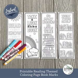 Printable Book Lovers Coloring Page Book Marks - Coloring Page Reading ...