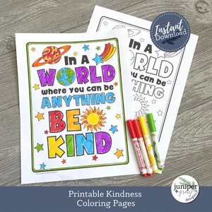 Printable Kindness Coloring Pages I Kindness Matters Bee Kind Coloring ...
