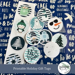 Printable Winter Gift Tags Holiday Winter Party Cupcake Toppers Gift ...