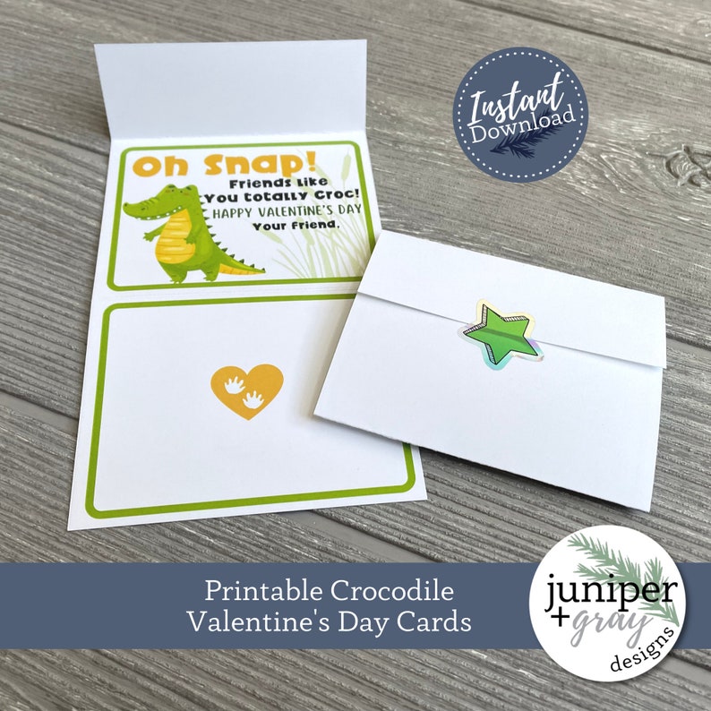 Printable Crocodile Valentine's Day Card - Preschool Crocodile ...