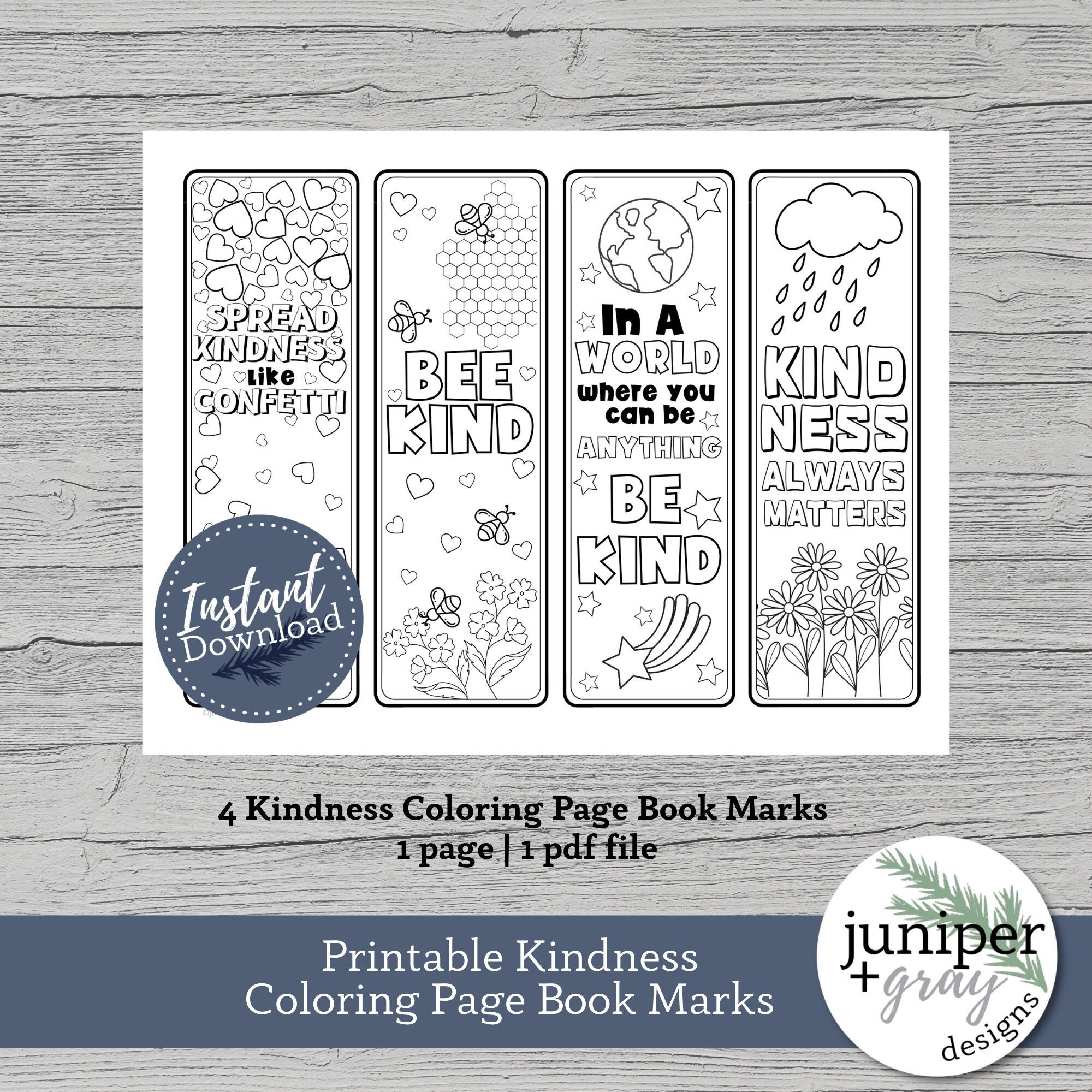 Printable Kindness Coloring Page Book Marks I Coloring Page - Etsy UK