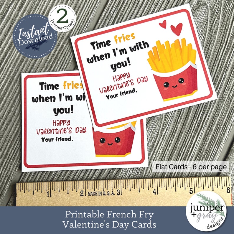Printable French Fry Valentine's Day Card - Preschool French Fries ...