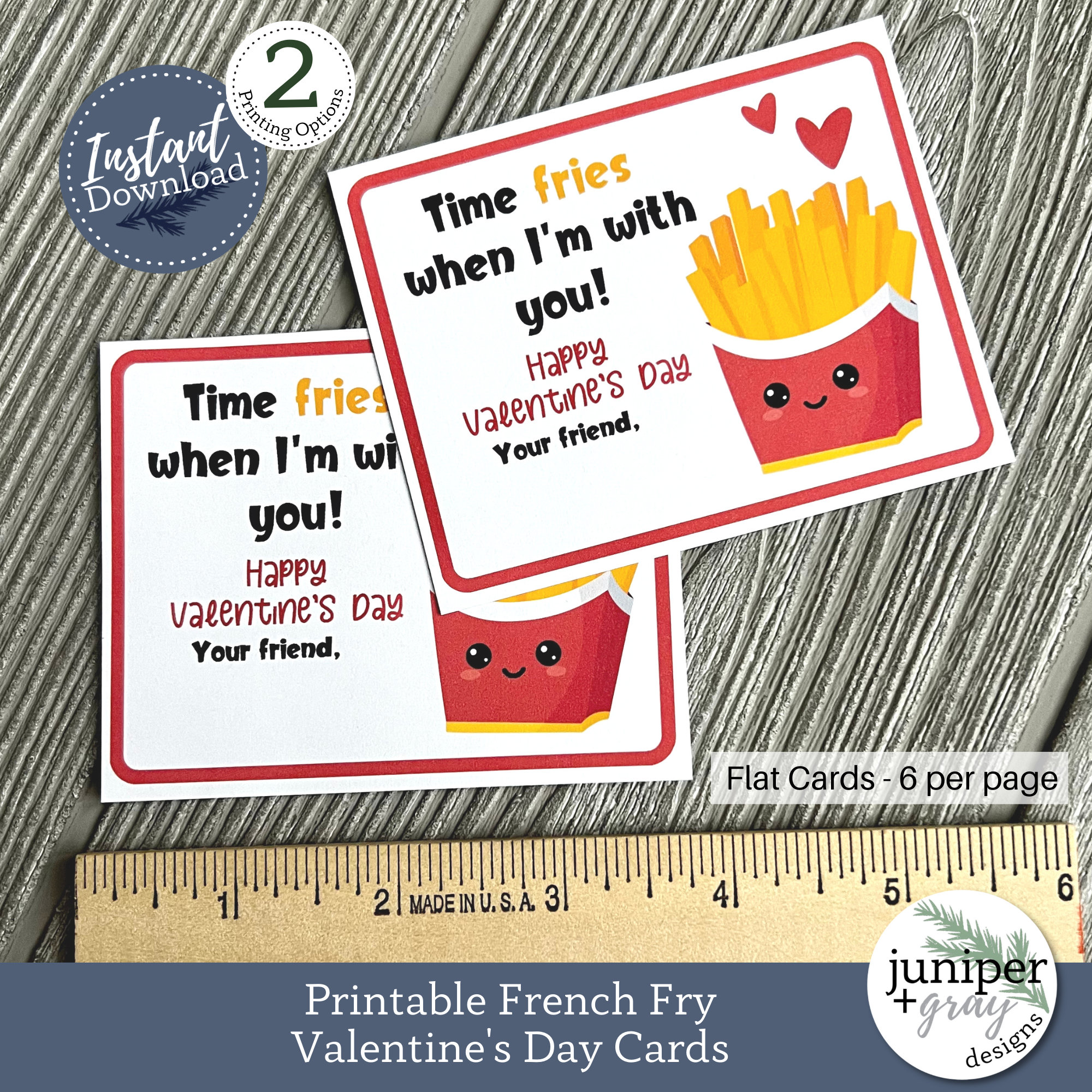 Printable French Fry Valentine's Day Card - Preschool French Fries ...