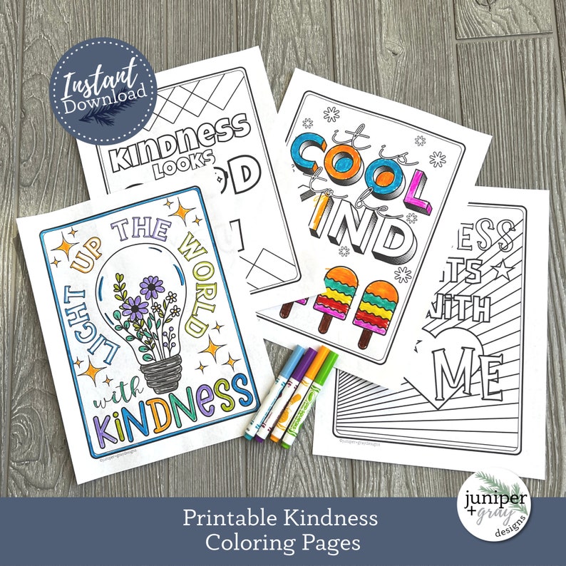 Printable Kindness Coloring Pages Bundle Coloring Page Kindness ...