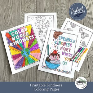 Printable Kindness Coloring Pages Bundle - Coloring Page Kindness ...