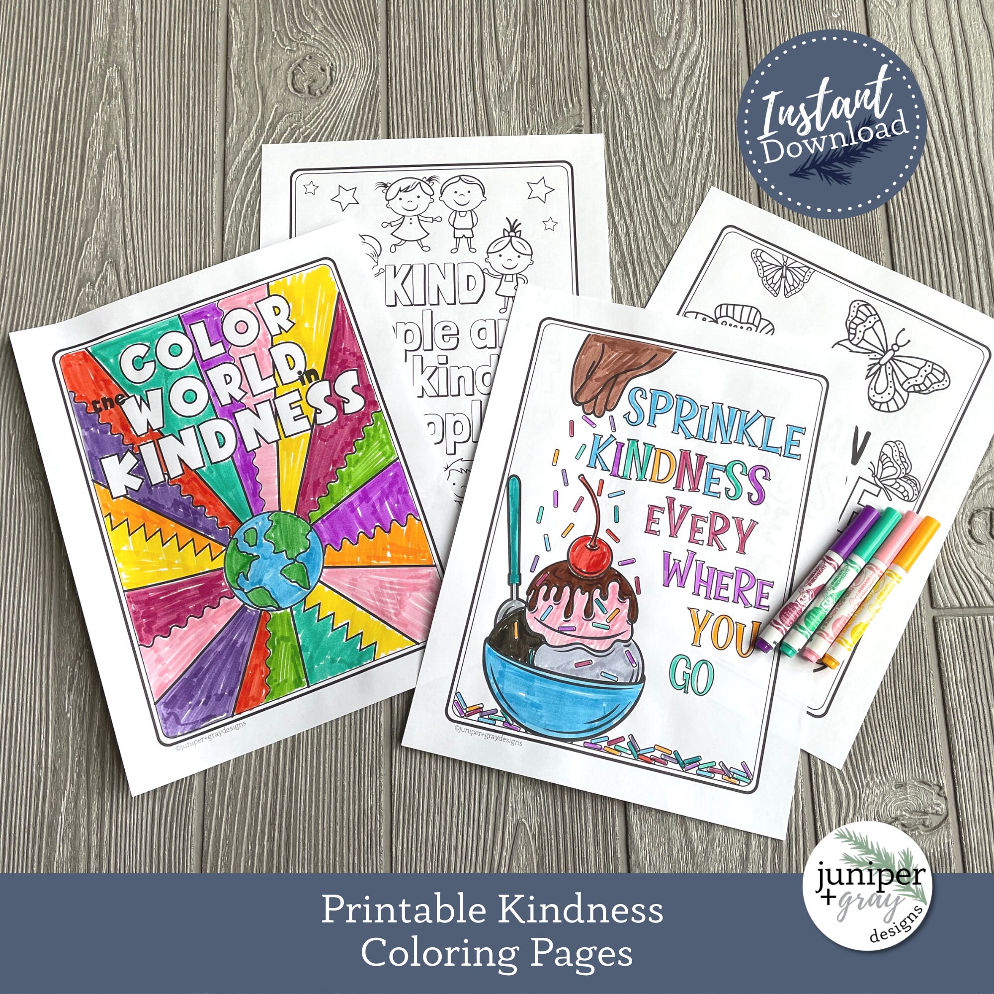 Printable Kindness Coloring Pages Bundle Coloring Page Kindness ...