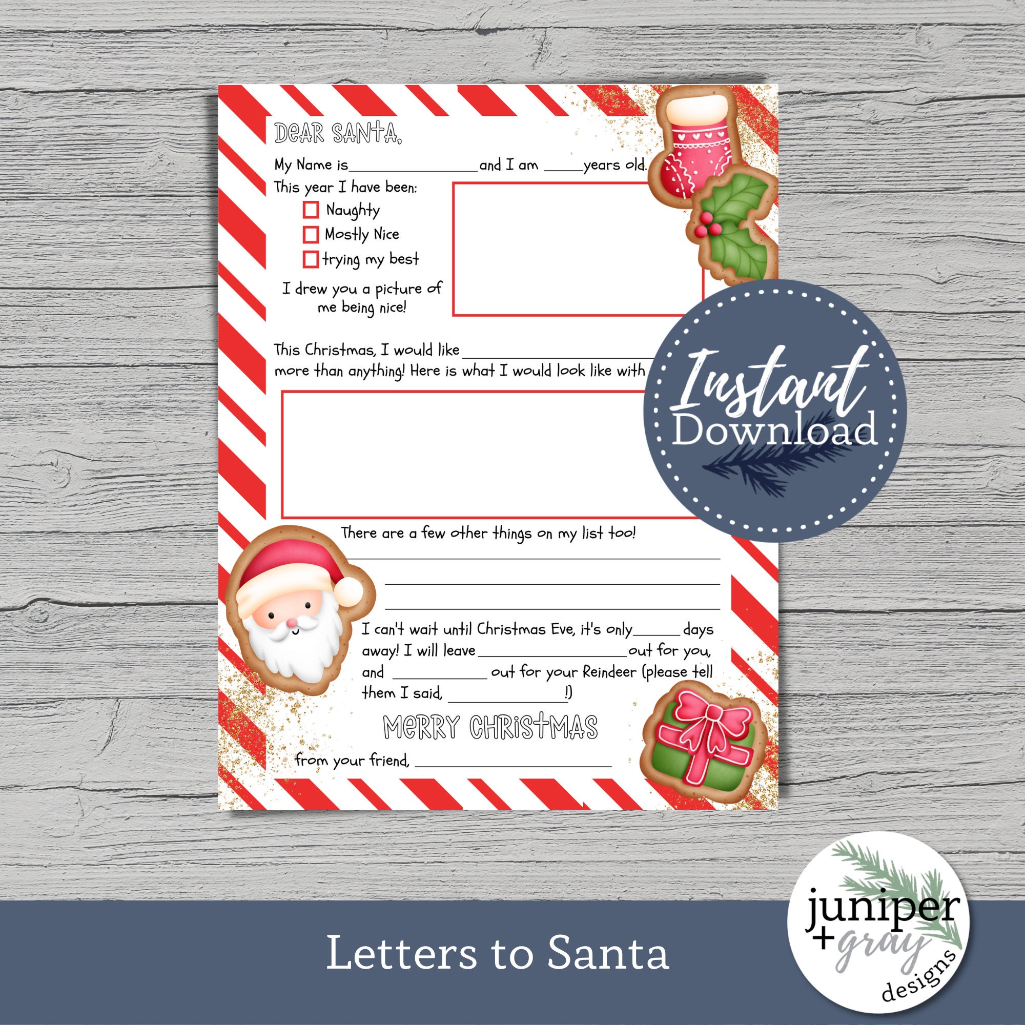 Printable Letter to Santa Fill the Blank Santa Letter Early Reader ...