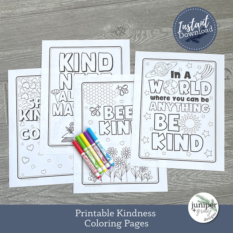 Printable Kindness Coloring Pages I Kindness Matters Bee Kind Coloring ...