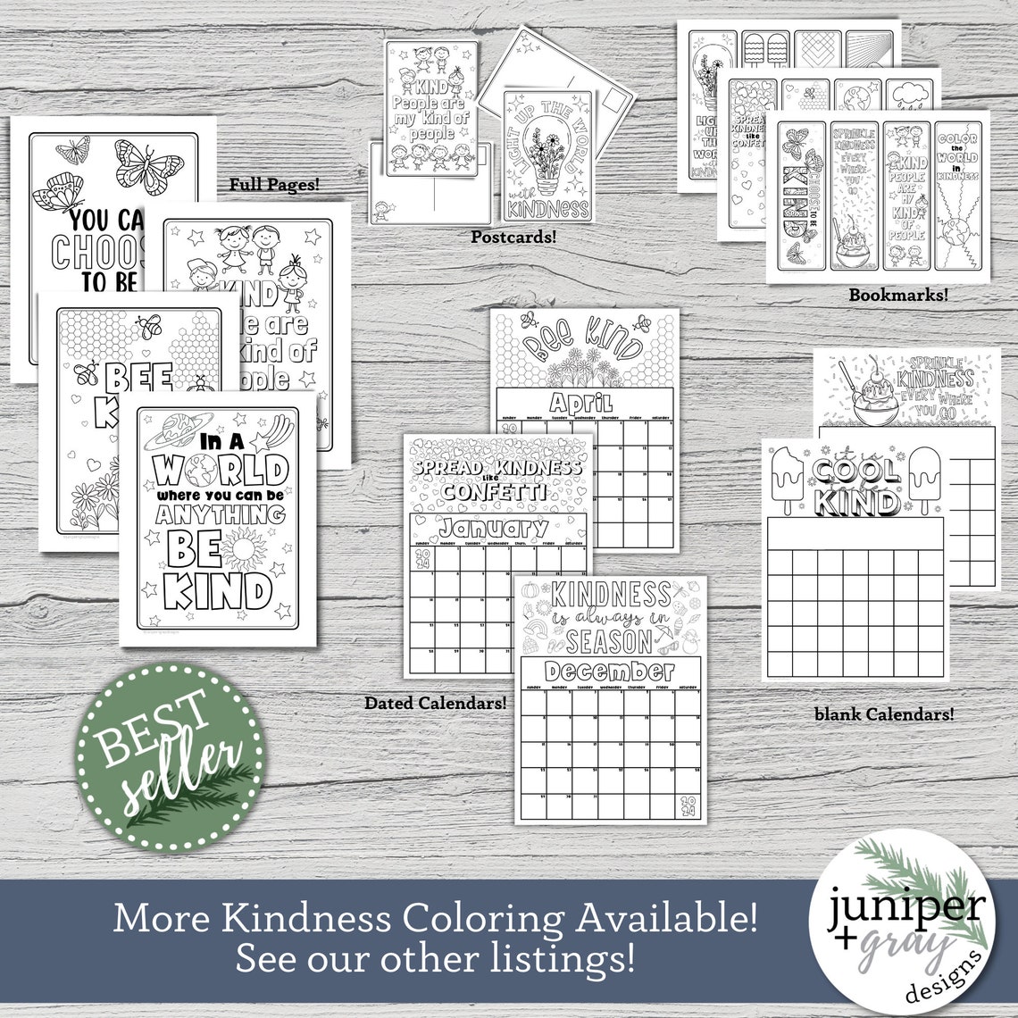 Printable Kindness Coloring Calendar 2024 Kindness Calendar Printable ...