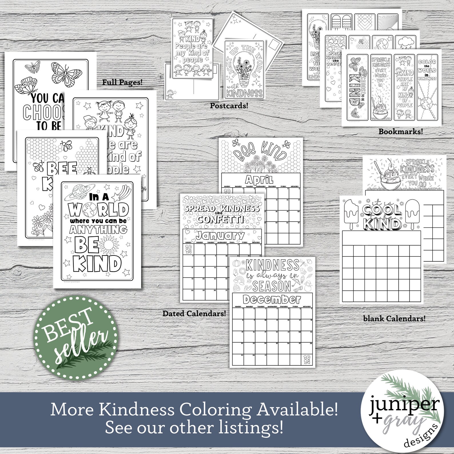 Printable Kindness Coloring Calendar 2024 Kindness Calendar Printable ...