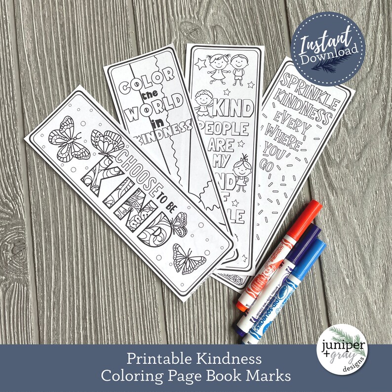 Printable Kindness Coloring Page Book Marks II - Coloring Page Kindness ...