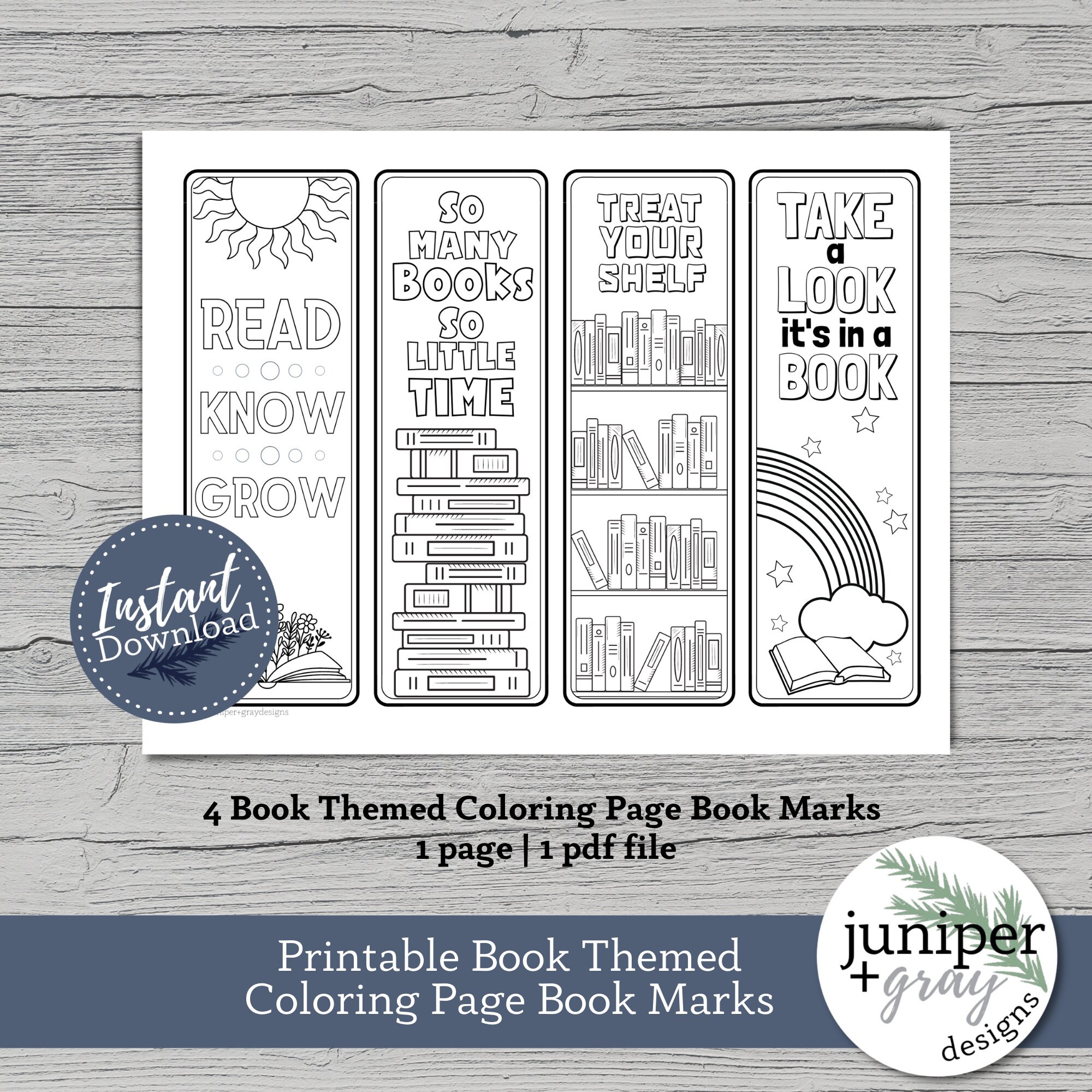 Printable Book Lovers Coloring Page Book Marks Coloring Page Reading ...
