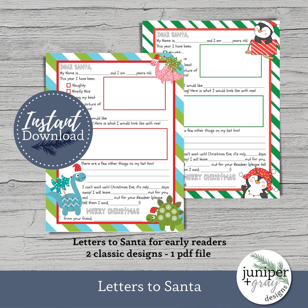 Printable Letter to Santa Fill the Blank Santa Letter Early Reader ...