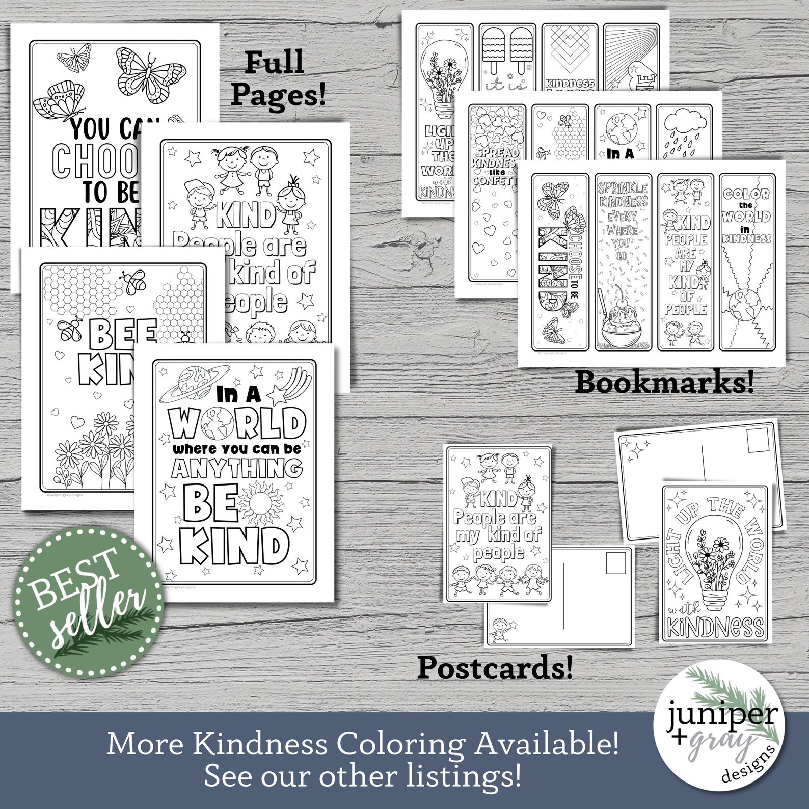 Kindness Coloring Postcards: Printable Designs for All Ages (PDF) - Etsy