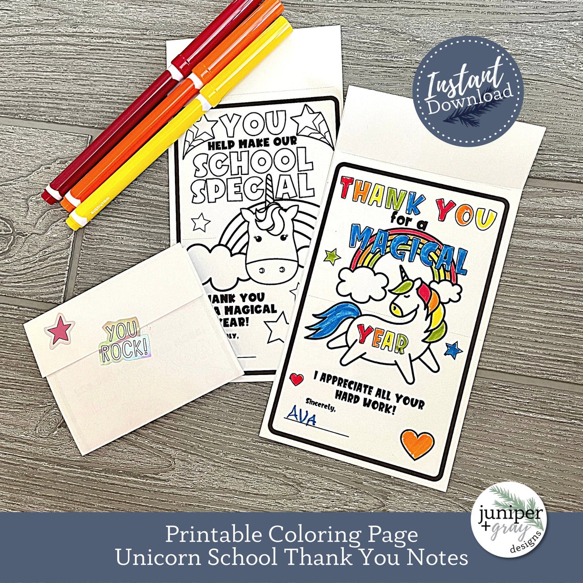 Printable Coloring Thank You Notes for Teachers and School Staff ...