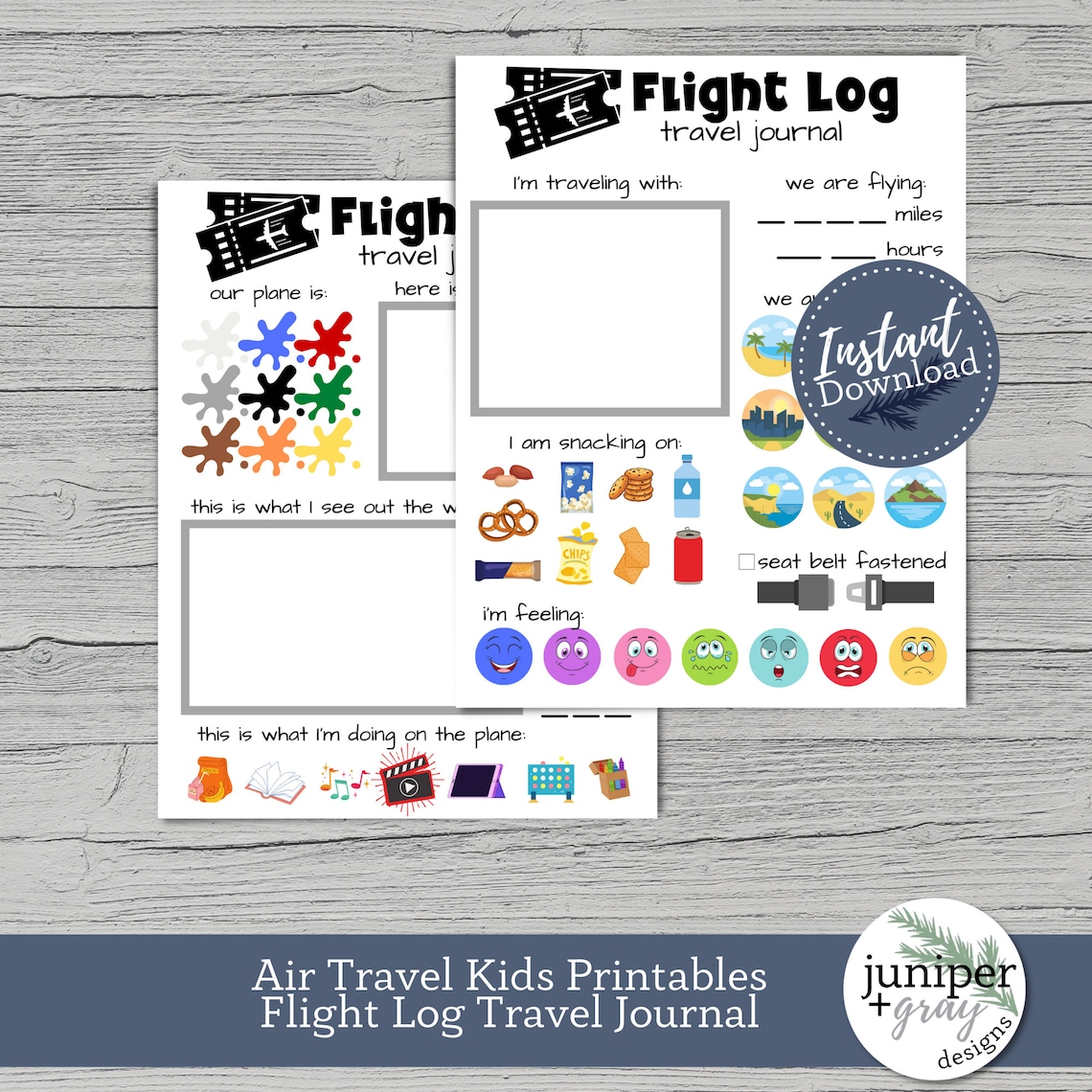 Printable Air Travel Kids Activities Travel Journal | Etsy