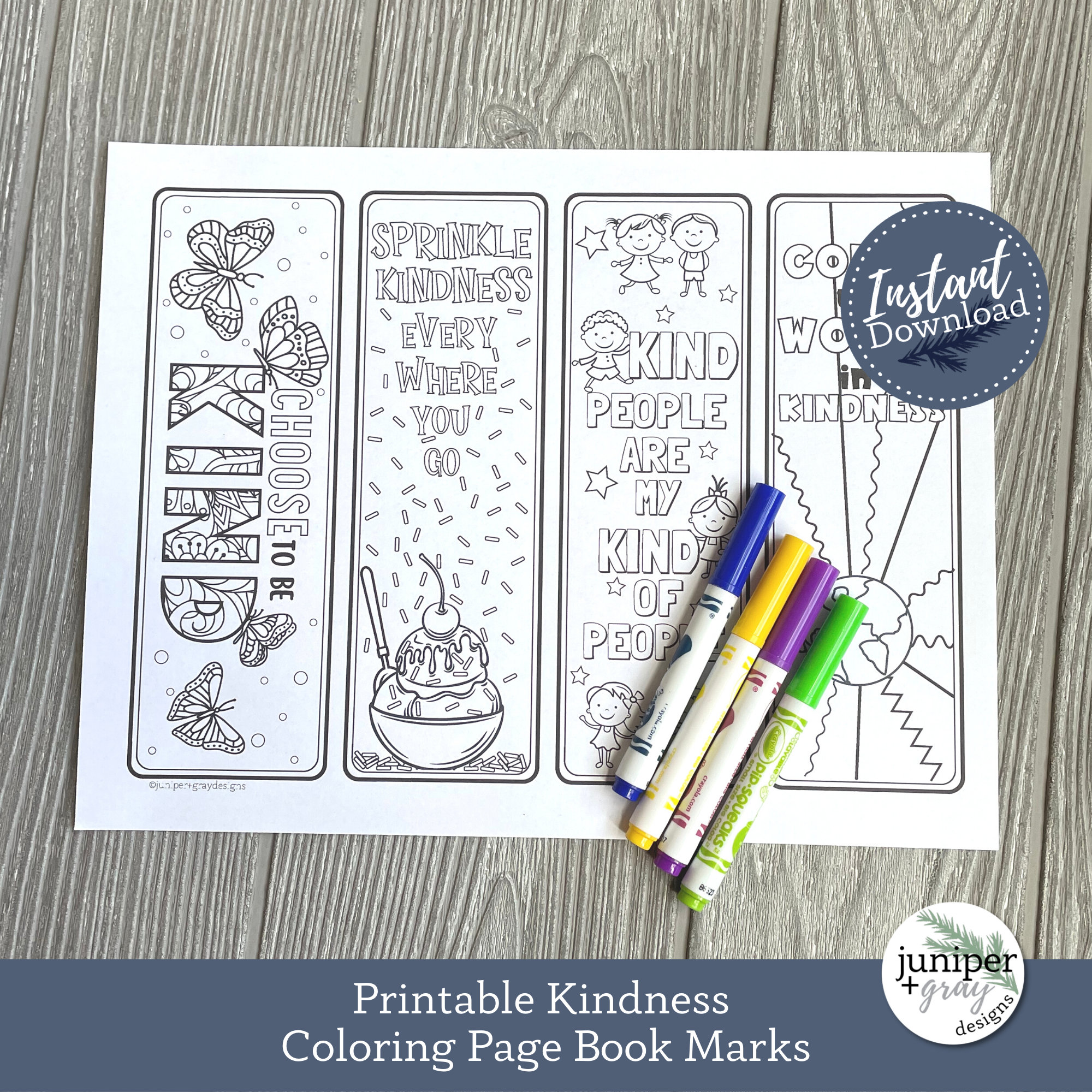 Printable Kindness Coloring Page Book Marks II - Coloring Page Kindness ...