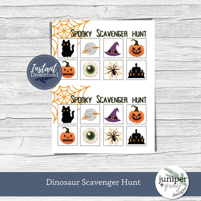 Printable Halloween Scavenger Hunt – Spooky Party Game (instant ...
