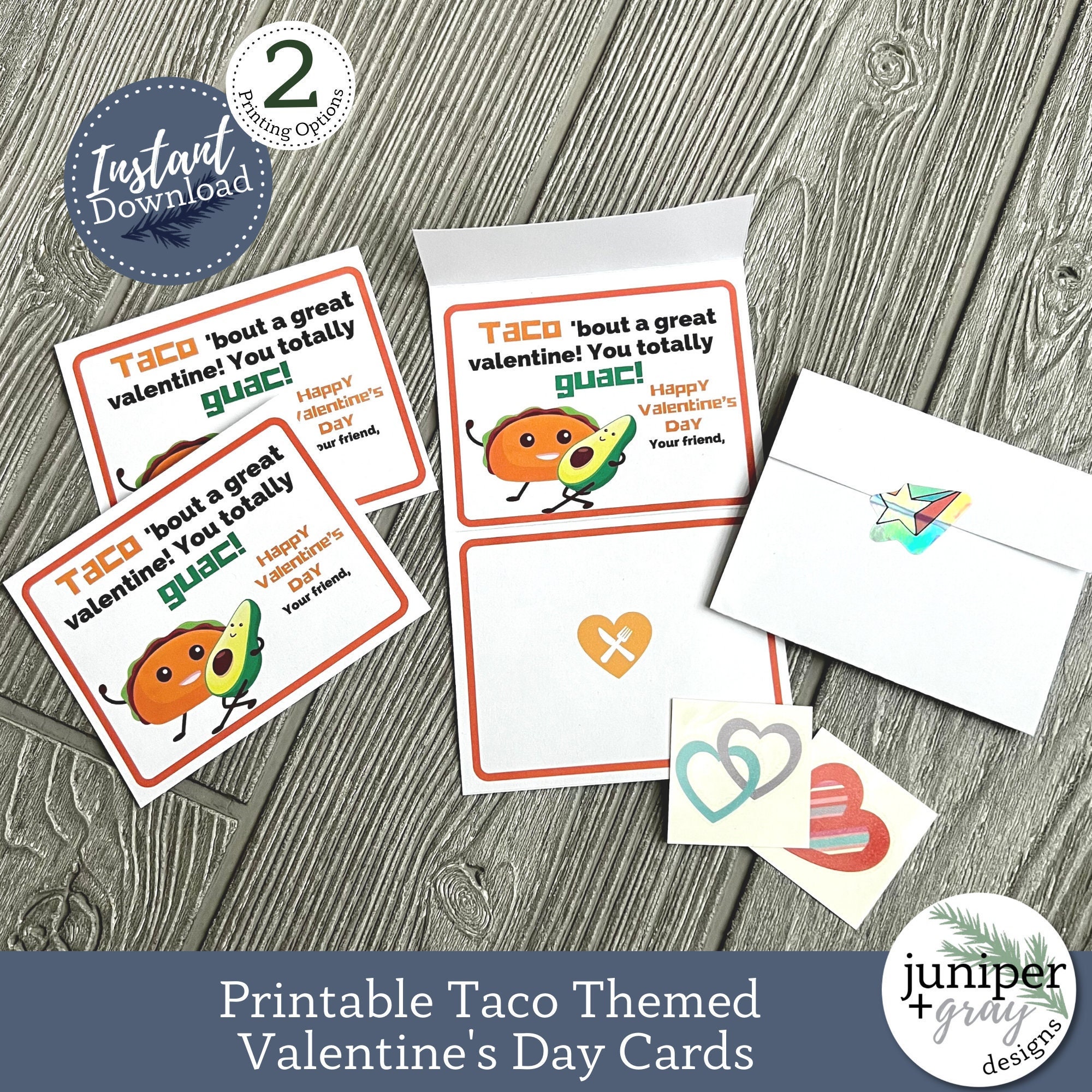 Printable Taco Valentine's Day Card Preschool Taco Valentine Kids ...