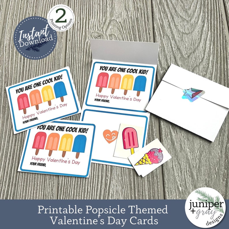 Printable Popsicle Valentine's Day Card - Preschool Popsicle Valentine ...