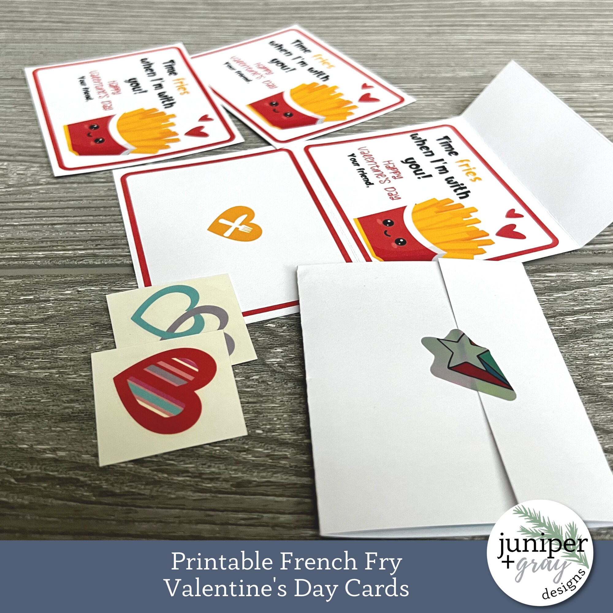 Printable French Fry Valentine's Day Card - Preschool French Fries ...