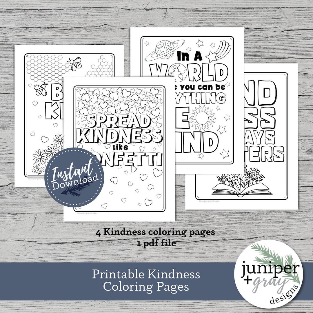 Printable Kindness Coloring Pages I - Kindness Matters - Bee Kind ...