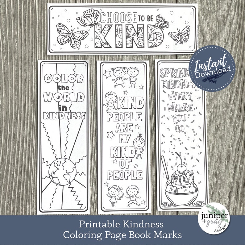 Printable Kindness Coloring Page Book Marks II - Coloring Page Kindness ...