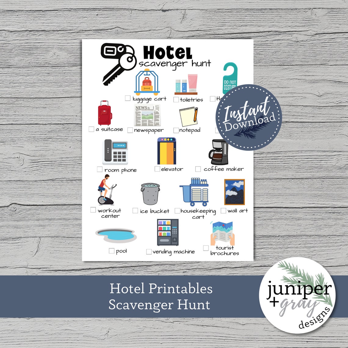 Printable Hotel Kids Activities - Travel Scavenger Hunt I Spy - Early ...