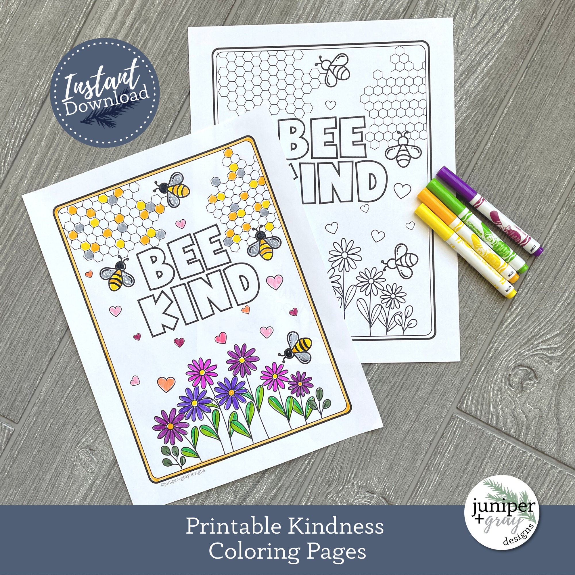 Printable Kindness Coloring Pages I Kindness Matters Bee Kind Coloring ...