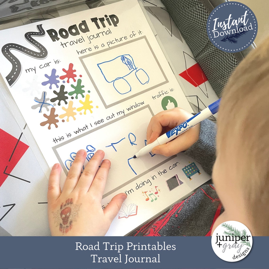 Printable Road Trip Kids Activities Travel Journal Scavenger Hunt I Spy ...