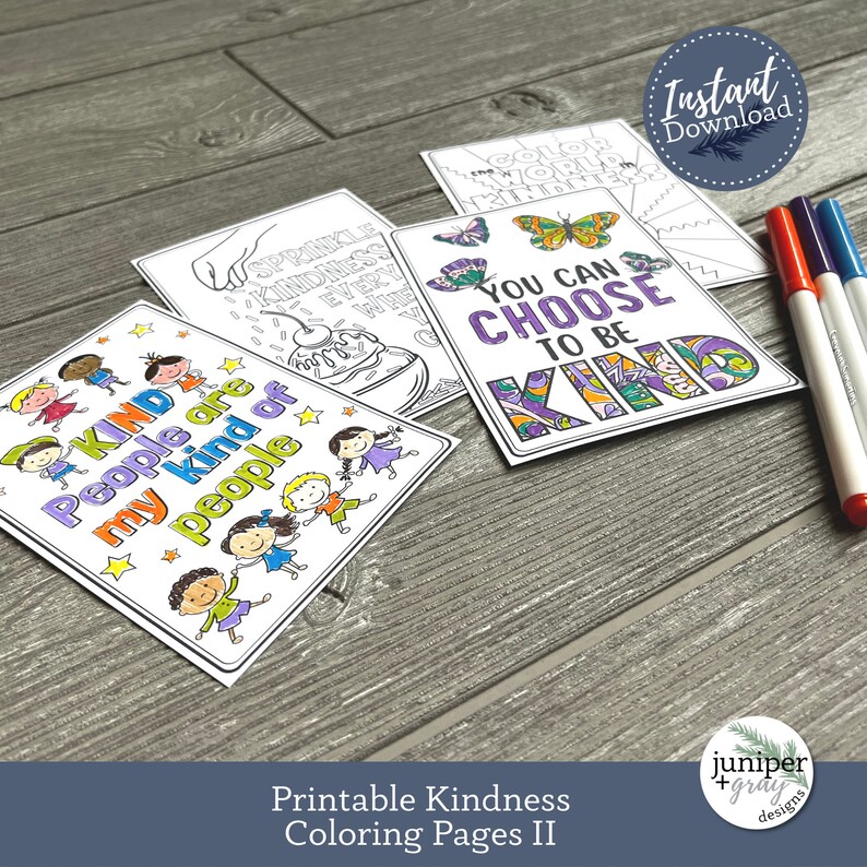 Kindness Coloring Postcards: Printable Designs for All Ages (PDF) - Etsy
