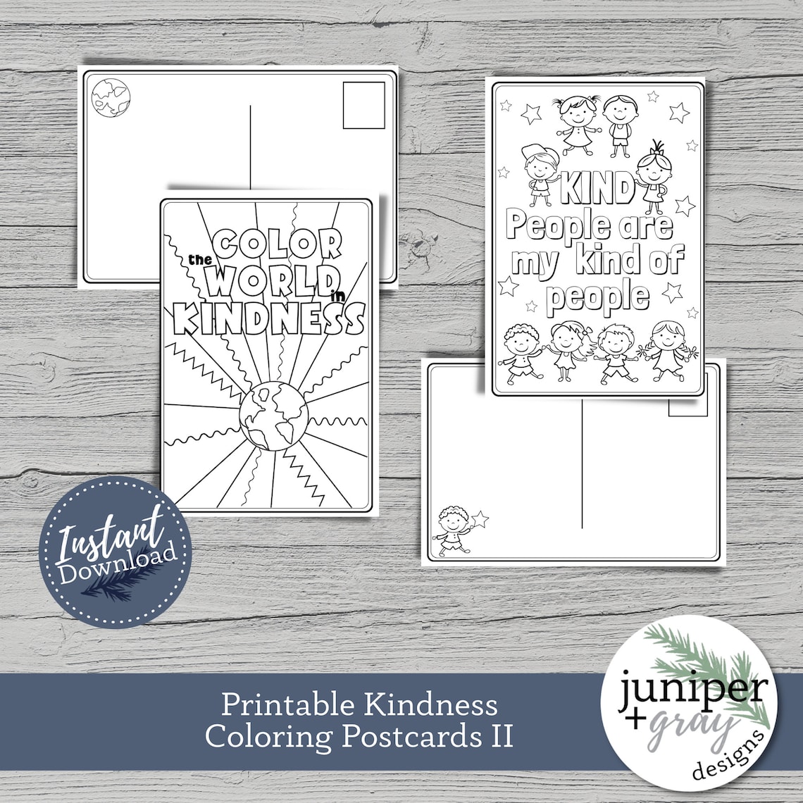 Kindness Coloring Postcards: Printable Designs for All Ages (PDF) - Etsy