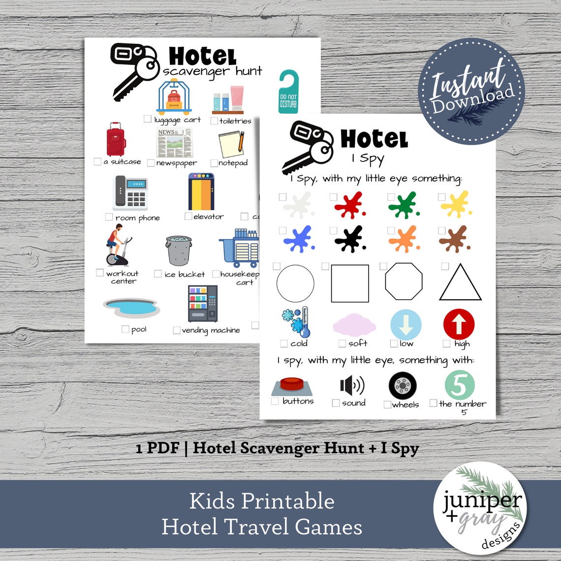 Printable Kids Travel Activity Pack - Scavenger Hunt I Spy - Early ...