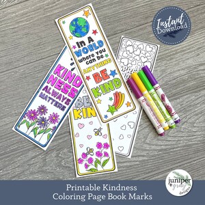 Kindness Coloring Page Bookmarks: Printable Designs (PDF) - Etsy