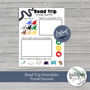 Printable Road Trip Kids Activities - Travel Journal Scavenger Hunt I ...