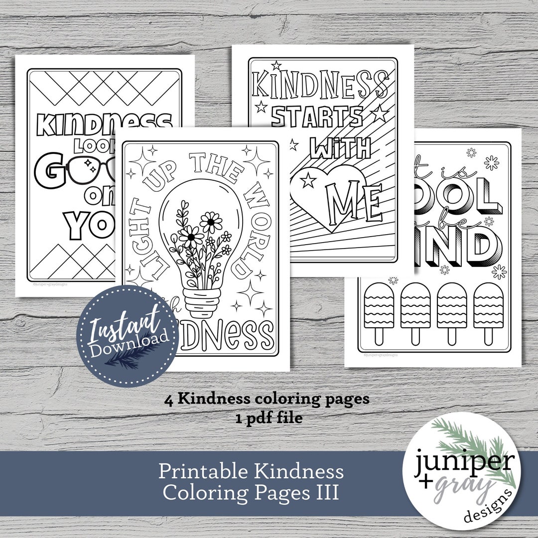Printable Kindness Coloring Pages III - Kindness Matters - Bee Kind ...