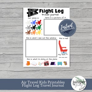 Printable Air Travel Kids Activities - Travel Journal Scavenger Hunt I ...