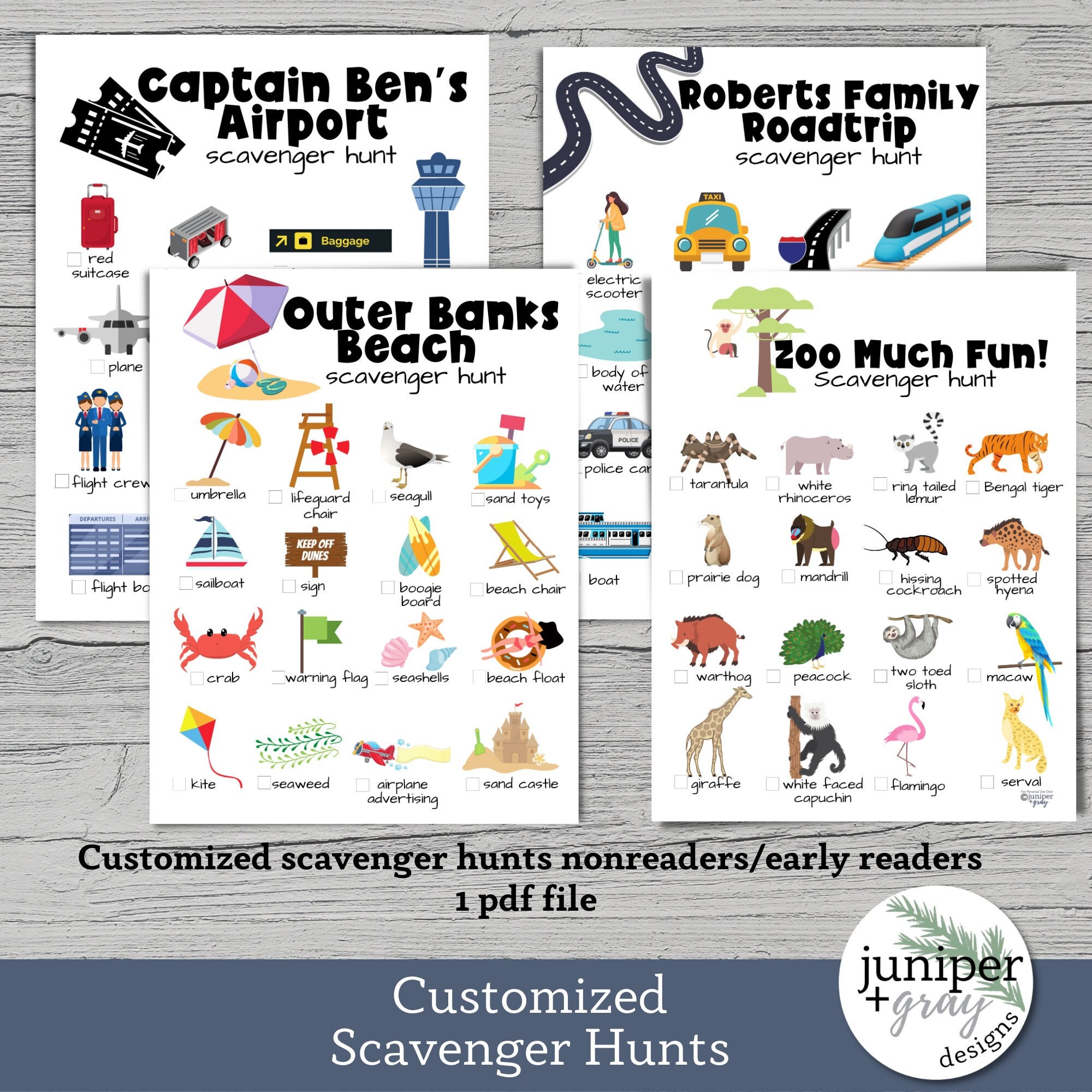 Custom Kids Scavenger Hunt Customizable Scavenger Hunt for Any Occasion ...