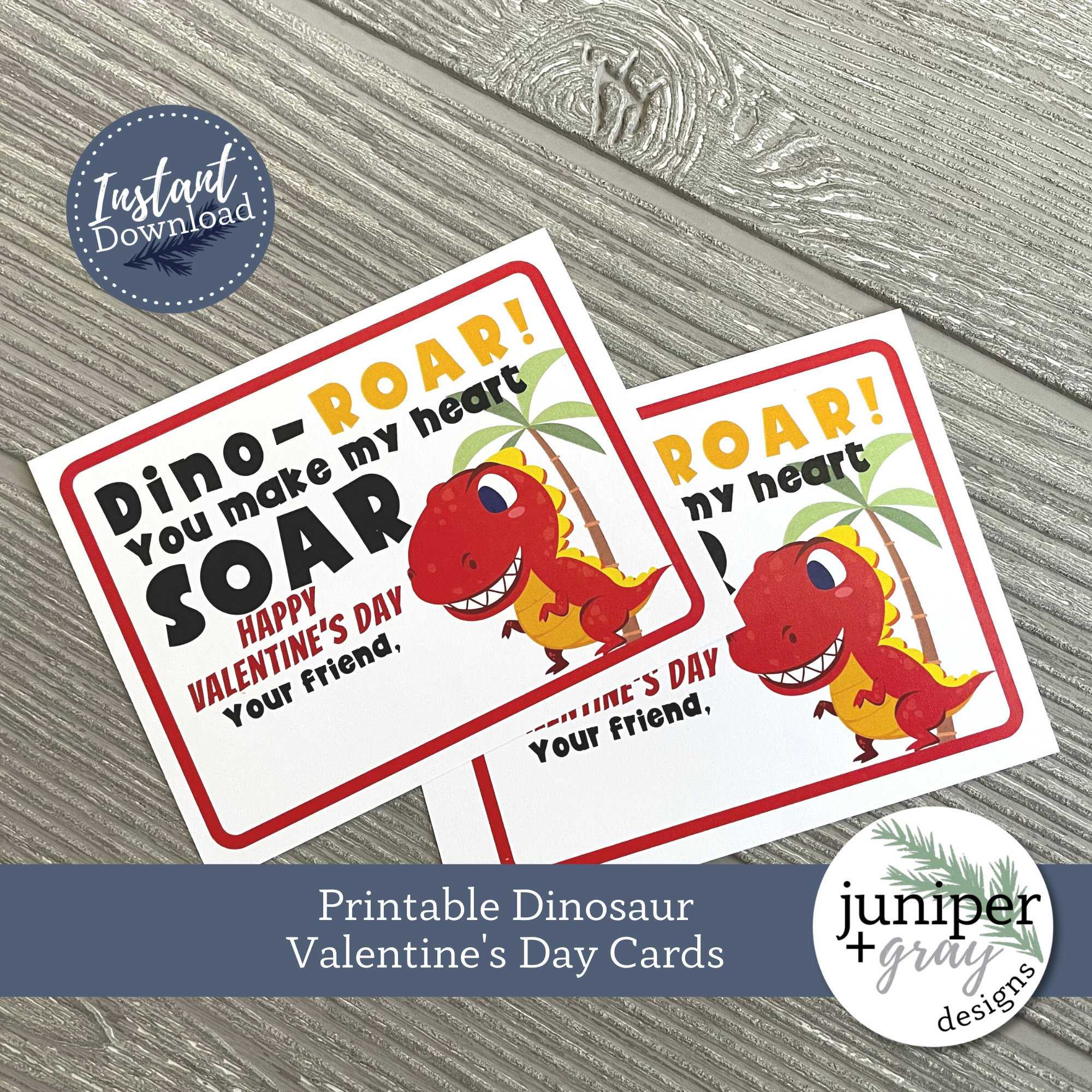Printable Dinosaur Valentine's Day Card - Preschool Boys Valentine ...