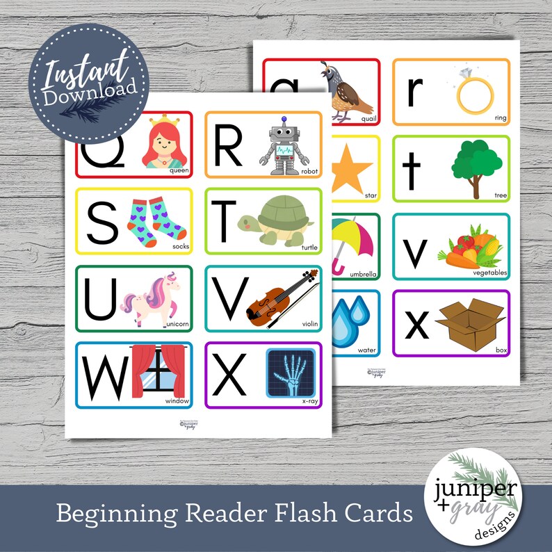 Printable Alphabet Flash Cards: Letter Sounds & Clip Cards (PDF) - Etsy