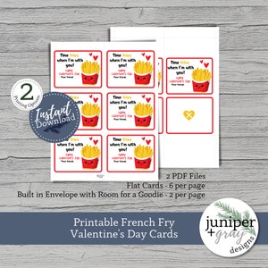 Printable French Fry Valentine's Day Card - Preschool French Fries ...
