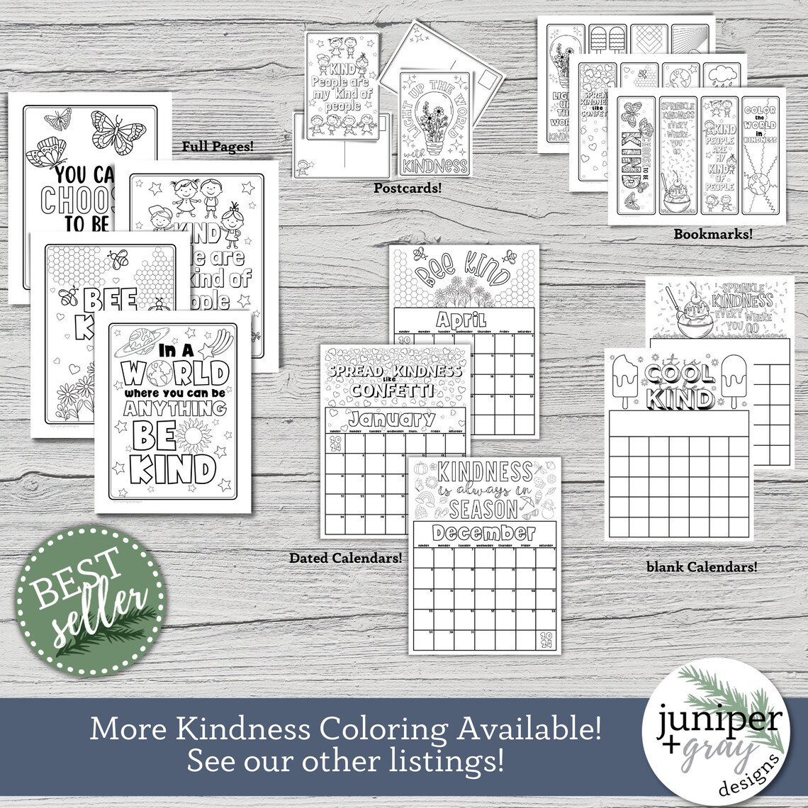 Printable Kindness Coloring Calendar: Kids Activity (instant Download ...