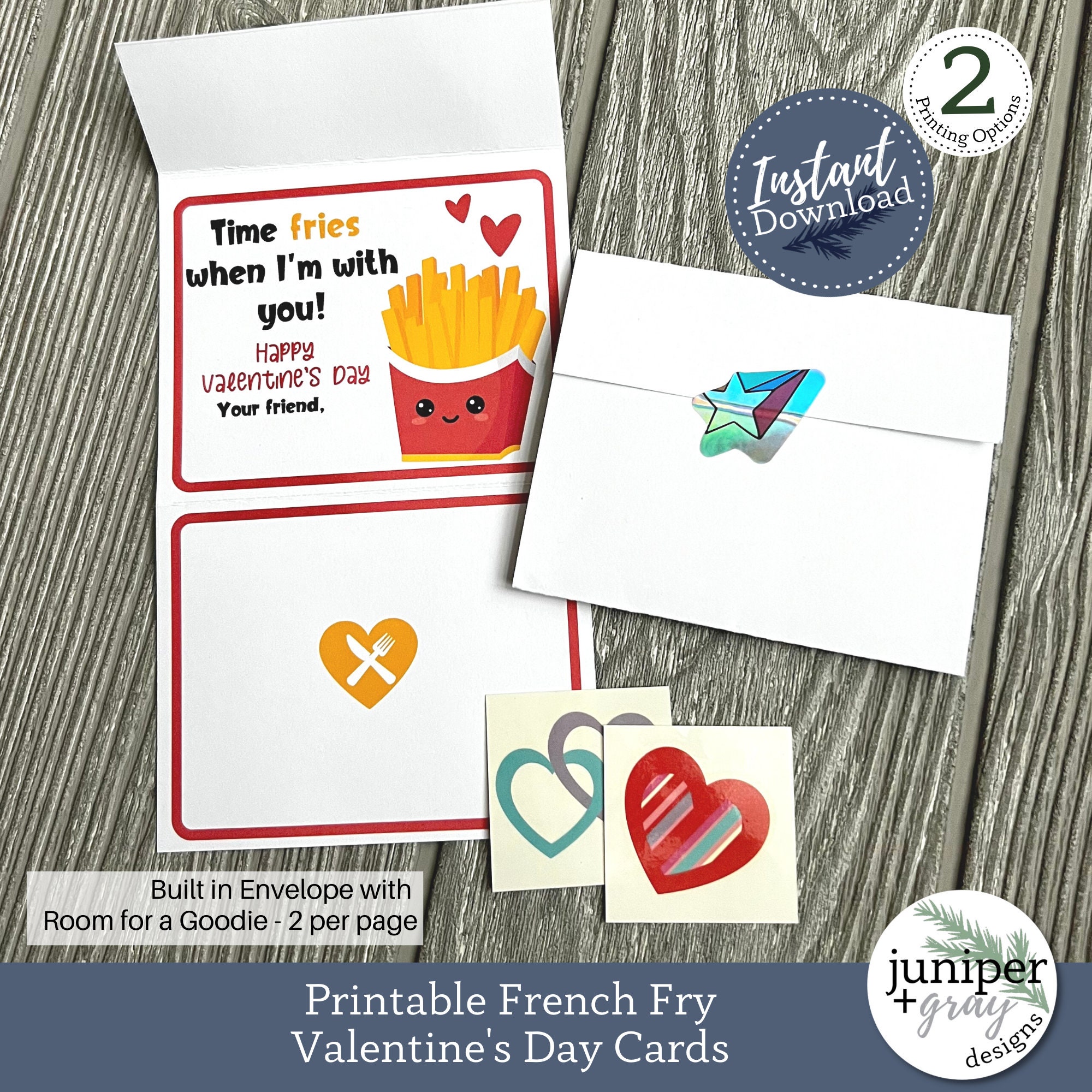 Printable French Fry Valentine's Day Card - Preschool French Fries ...