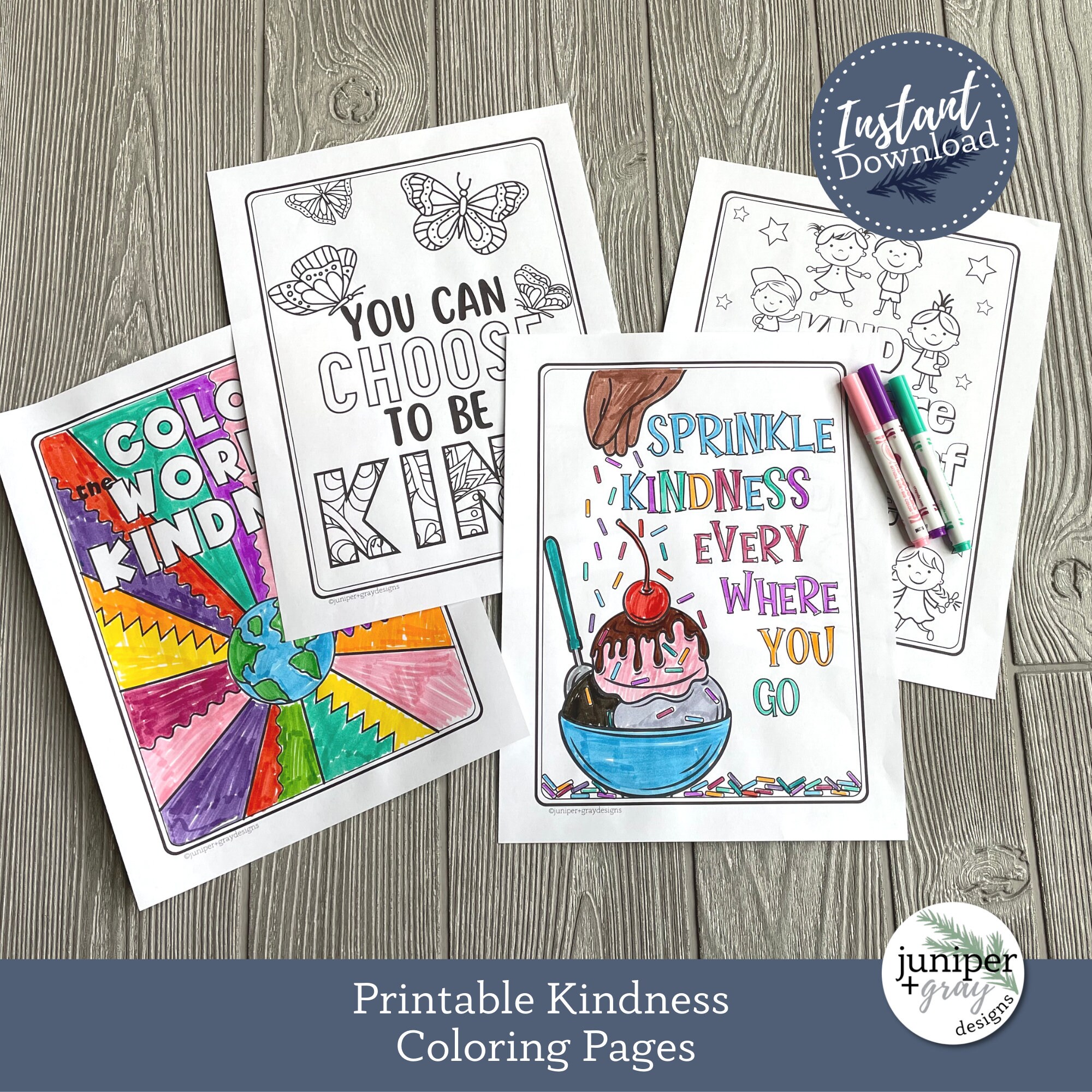Kindness Coloring Pages: Printable Designs for All Ages (PDF) - Etsy
