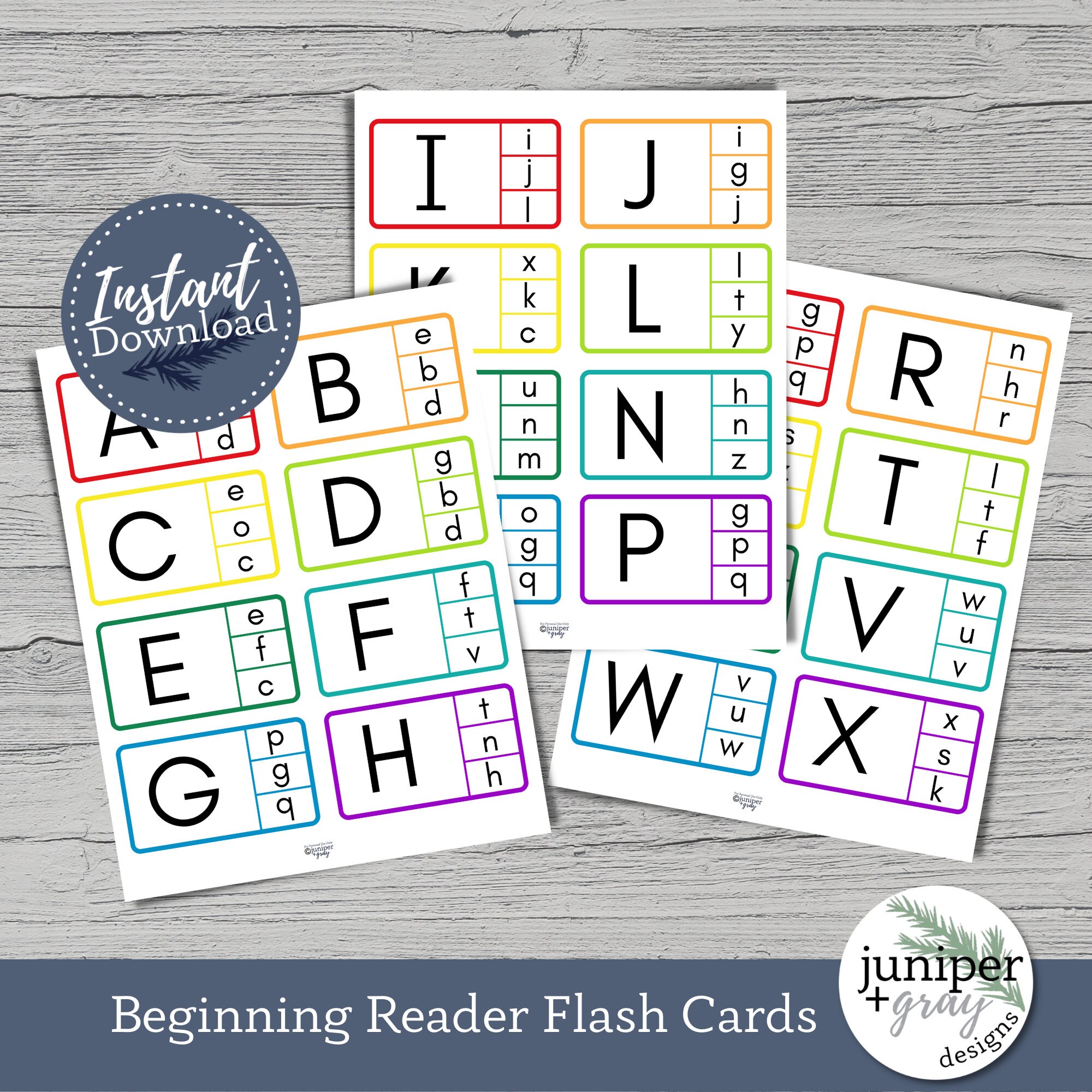 Printable Letter Linking Flash Cards - Learn Alphabet Letters and ...