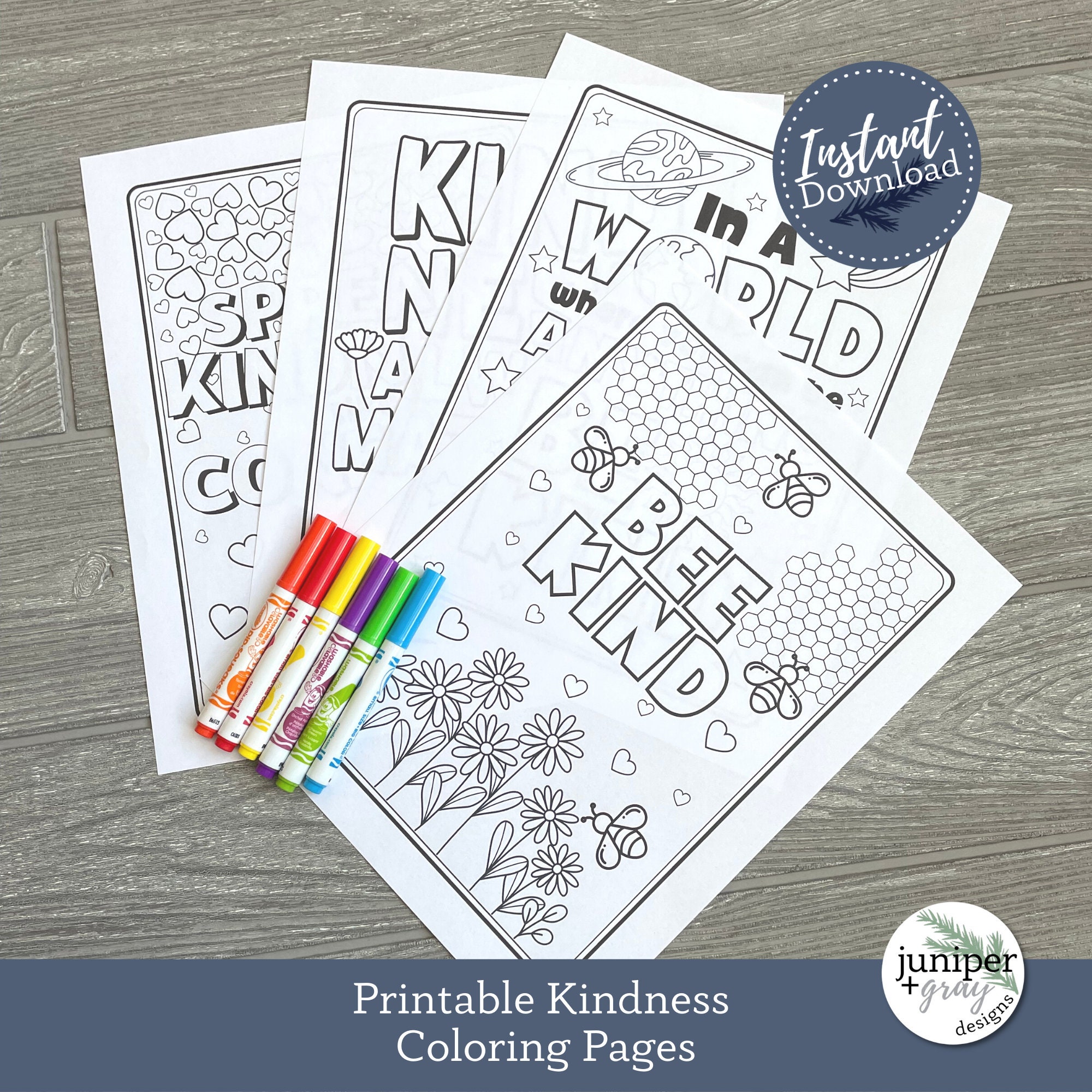 Printable Kindness Coloring Pages I Kindness Matters Bee Kind Coloring ...