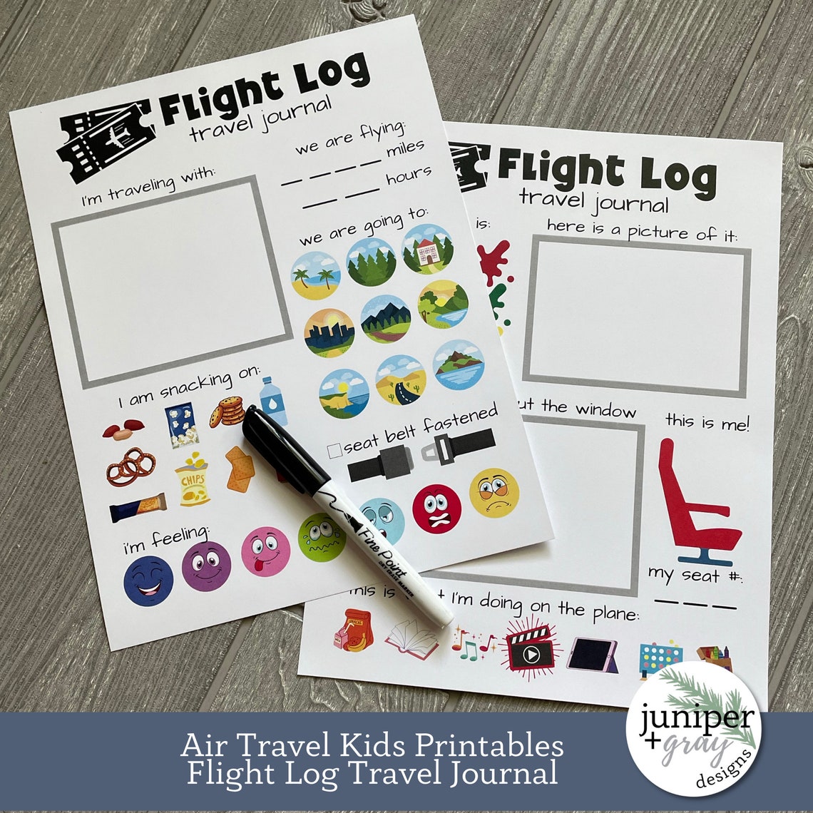 Printable Air Travel Kids Activities Travel Journal - Etsy