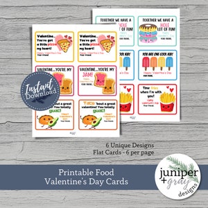 Printable Food Themed Valentine's Day Cards Printable Food Favorites ...