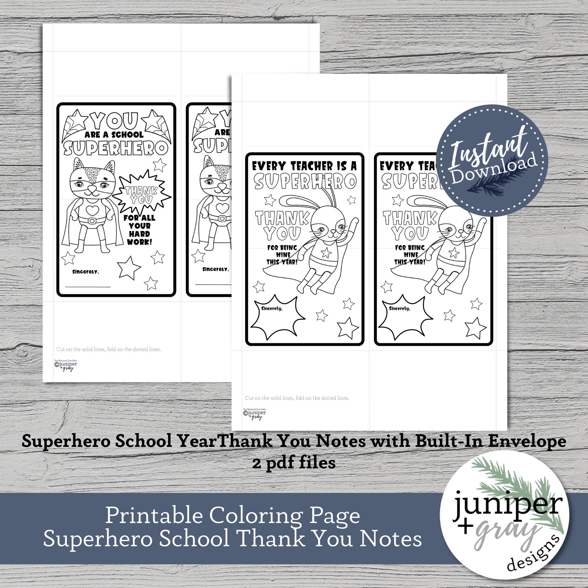 Printable Coloring Thank You Notes for Teachers and School Staff ...