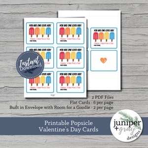 Printable Popsicle Valentine's Day Card - Preschool Popsicle Valentine ...